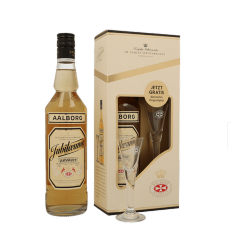 Aalborg Jubileum Akvavit Gift Box with glass 700ml - Australian Liquor ...